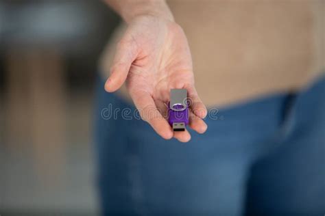 Woman Hand Holding Usb Flash Drive Stock Photo Image Of Hand Series