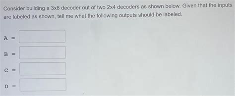 solved consider building a 3×8 decoder out of two 2×4