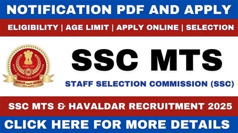 Ssc Mts Recruitment 2025 1075 Mts And Havaldar Vacancies Announced
