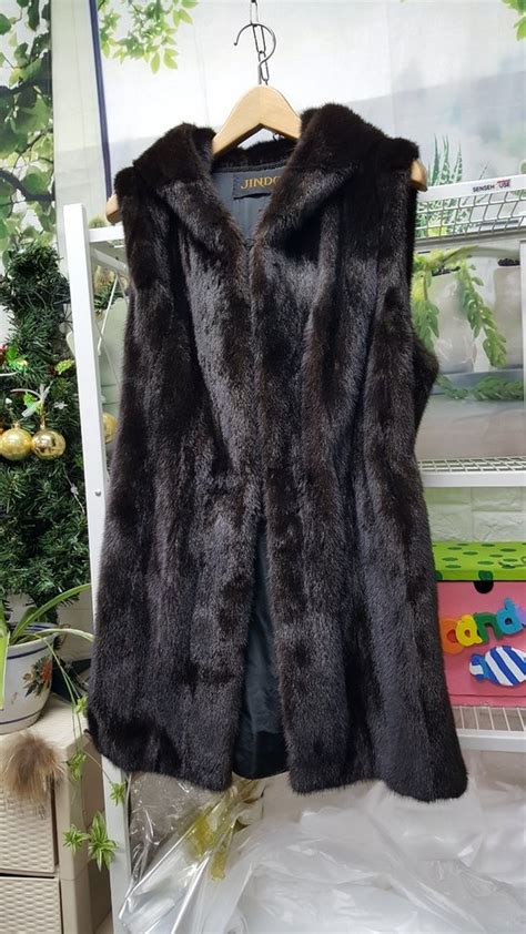 66~77진도여성 밍크조끼밍크후드조끼 명품밍크조끼 세컨웨어헬로마켓