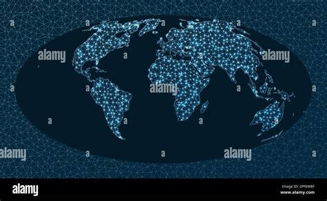 World Map Connection Hammer Projection World Network Appealing Connections Map Vector