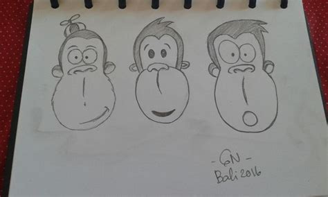 Three Silly Monkeys Sketch