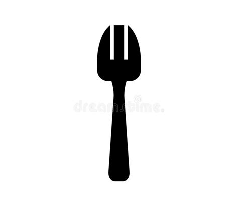 Set Of Fork Icon Stock Illustration Illustration Of Black 93179370