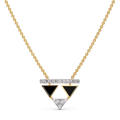 Triangle Shape Diamond Pendant Necklace Candere By Kalyan Jewellers