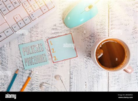 Conceptual Hand Writing Showing Policies Procedures Concept Meaning Influence Major Decisions