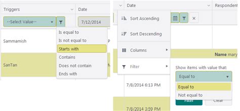 Kendo Grid How To Show The Same Filter Option In Row And Column