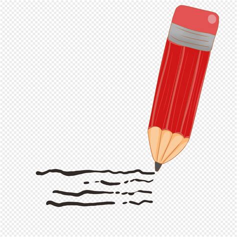 만화 붉은 연필 그림 Png 일러스트 무료 다운로드 Lovepik