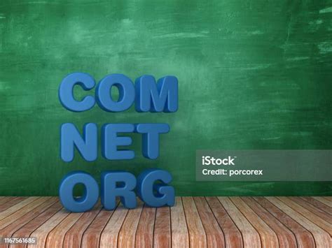 칠판 배경에 3d 워드 Com 그물 Org 3d 렌더링 Com에 대한 스톡 사진 및 기타 이미지 Com Org