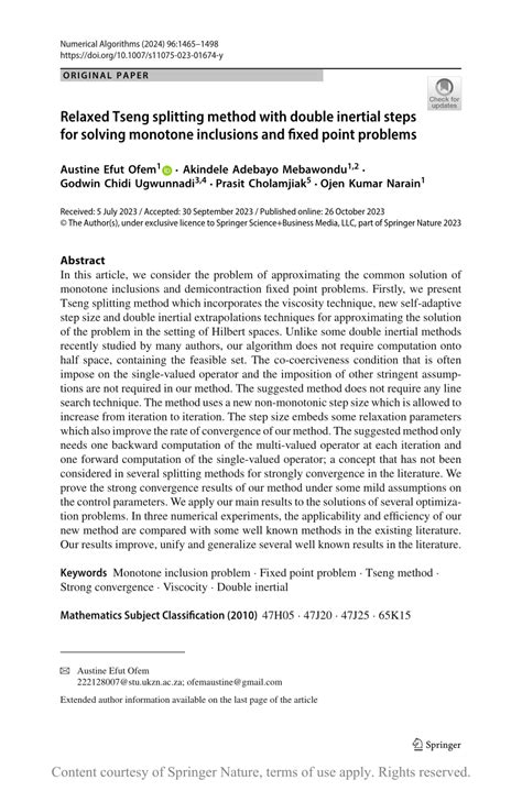 Relaxed Tseng Splitting Method With Double Inertial Steps For Solving