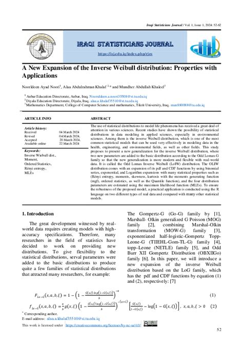 Pdf A New Expansion Of The Inverse Weibull Distribution Properties