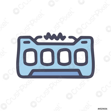 Brass Knuckles Taser Color Vector Doodle Simple Icon Stock Vector