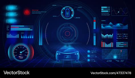 smart car dashboard autonomous digital interface vector image