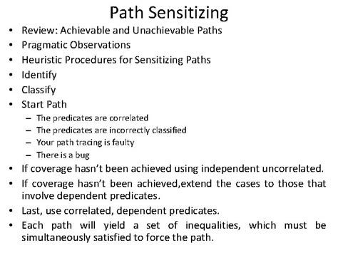 Path Sensitizing Review Achievable And Unachievable Paths Pragmatic