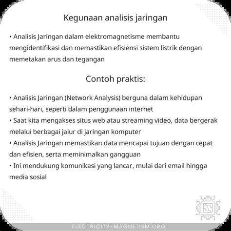 Kegunaan Analisis Jaringan Electricity Magnetism