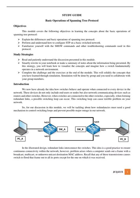 Introduction To Networking Spanning Tree Protocol Pecec3 Stuvia Us