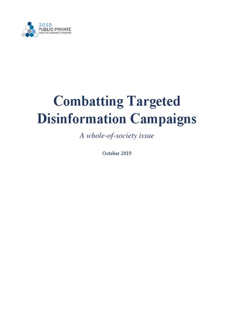 Combatting Targeted Disinformation Campaigns Dhs Pdf Social Media