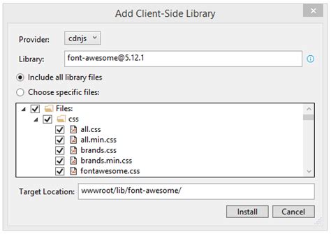 Aspnet Core Konfiguracja Font Awesome