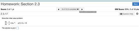 Solved Save Homework Section 2 3 Score 0 Of 1 Pt 2 3 17 8