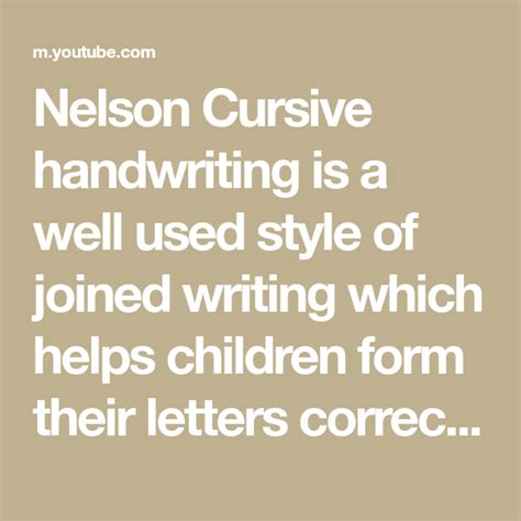 Nelson Cursive Handwriting For Clear And Legible Writing