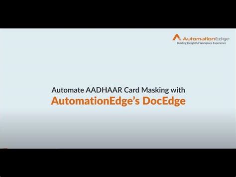 automationedge on linkedin aadhaar card masking with docedge