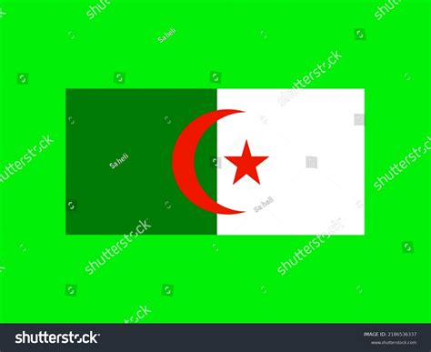알제리 국가 국기 녹색 스크린 배경 스톡 일러스트 2186536337 Shutterstock