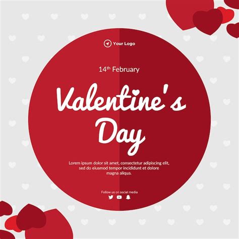 해피 발렌타인 데이 축하 배너 디자인 서식 파일 프리미엄 벡터
