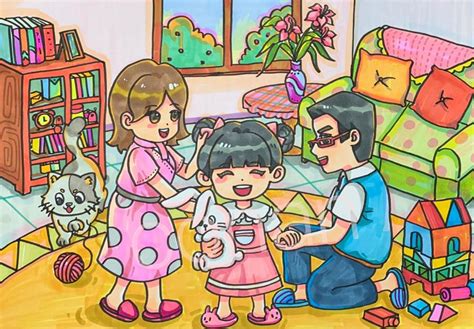 儿童画创意画一家人简单又好看（热门16张） 儿童画图片大全