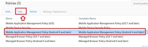 how to deploy applications and mam policies to mobile devices using