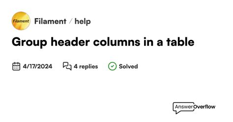 Group Header Columns In A Table Filament