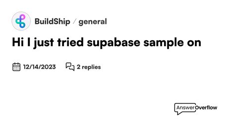 Hi I Just Tried Supabase Sample On Buildship