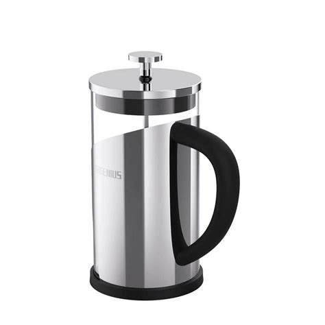 Cadeninc 4 Cup Silver French Press Coffee Maker With 3 Level Filtration