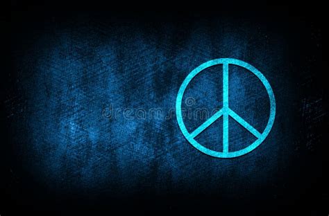 Peace Sign Icon Abstract Blue Background Illustration Digital Texture