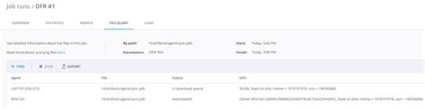 file query in a job run resilio active everywhere