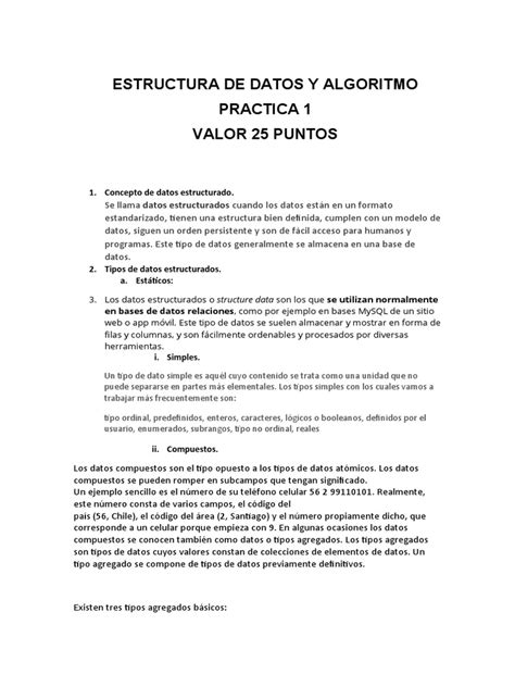 practica 1 estructura de datos pdf estructura de datos de matriz