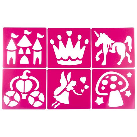 Stencil Set Fairies 6pc Assorted