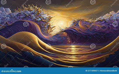 Absolutely Stunning Generative Ai Illustration Of Wave And Cloud
