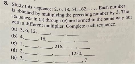 Solved Study This Sequence Each Number Chegg Com