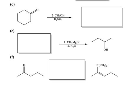 solved 1 fill in the boxes below with the correct reagent