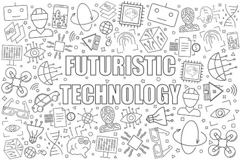 라인 아이콘에서 미래 기술 배경입니다 선형 벡터 패턴입니다 벡터 일러스트 레이 션 3차원 형태에 대한 스톡 벡터 아트 및 기타 이미지 3차원 형태 Cpu 가상현실