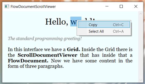 WPF FlowDocumentScrollViewer Control BeginCodingNow