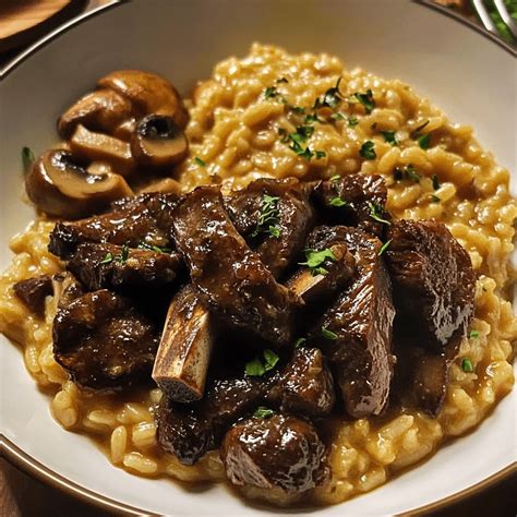 Braised Short Rib Risotto With Mushrooms Snack Escape