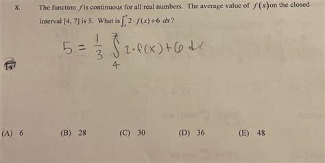 solved 8 the function fis continuous for all real numbers