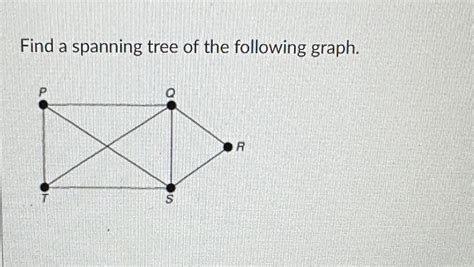 Find A Spanning Tree Of The Following Graph