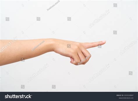 Women Hand Pointing On White Background Stock Photo Shutterstock