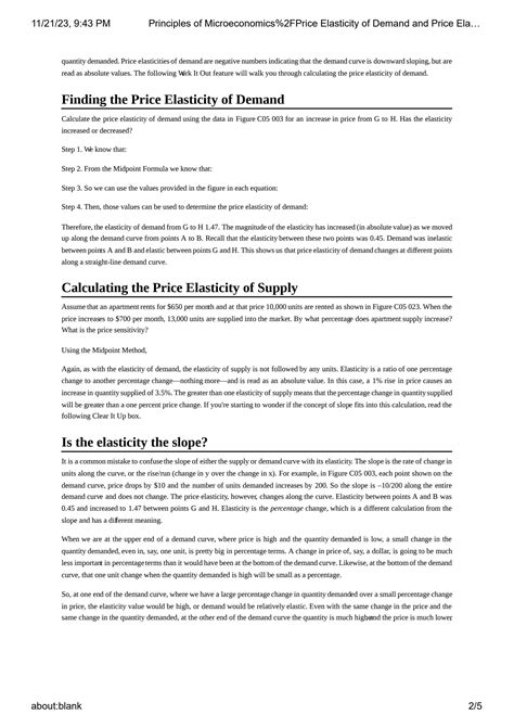 Solution Principles Of Microeconomics Price Elasticity Of Demand And Price Elasticity Of Supply