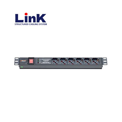 Power Distribution Unit 6 Way European Socket 19 Inch Horizontal Rack Pdu With Surge Protector