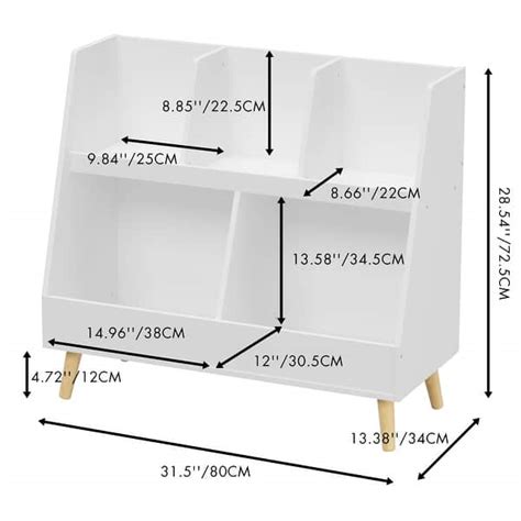 White Free Standing 5 Cubbies Wooden Open Bookcase Bed Bath And Beyond