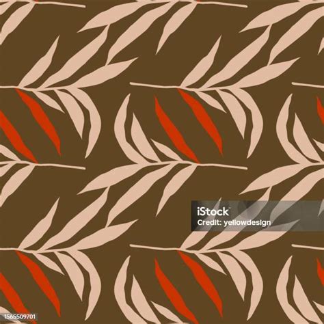 추상적인 정글 야자수 잎 원활한 패턴 양식화 된 열대 야자수 잎 벽지입니다 그래픽 프린트에 대한 스톡 벡터 아트 및 기타 이미지