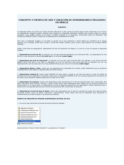 Uso Y Creación De Triggers Pdf Sql Tabla Base De Datos