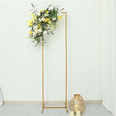 Slim Gold Metal Rectangular Backdrop Stand 65ft Efavormart Slim Gold Metal Rectangular Backdrop Stand 65ft Efavormart